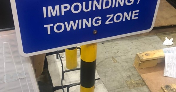 Concrete Base Sign Post